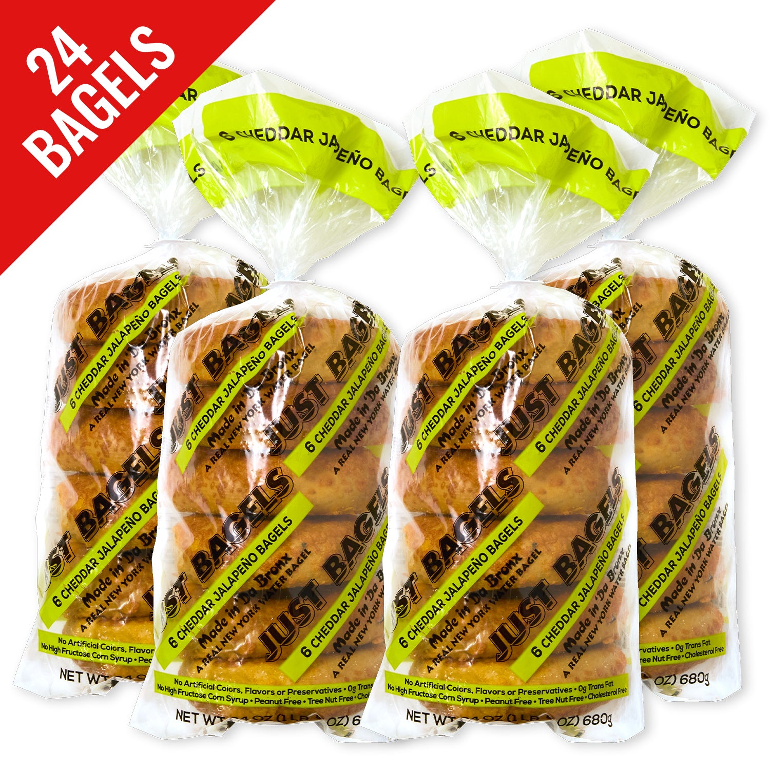 Box Set - 4 Packs of 6 Cheddar Jalapeño Bagels